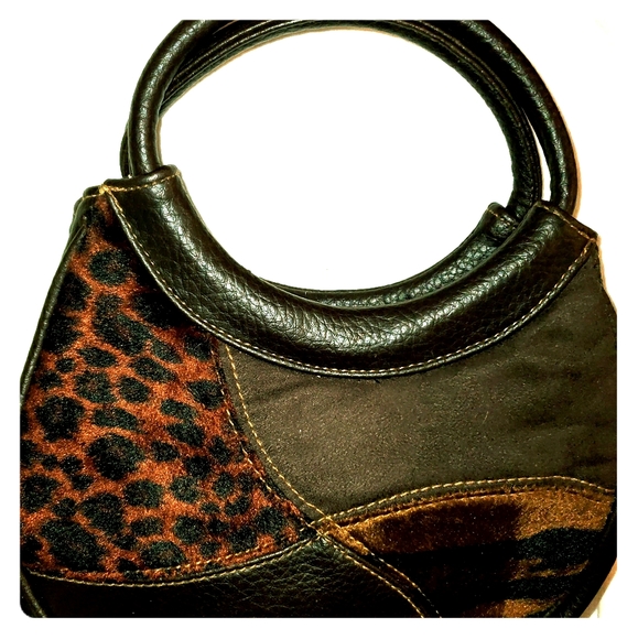Bags | Leather Animal Print Handbag | Poshmark
